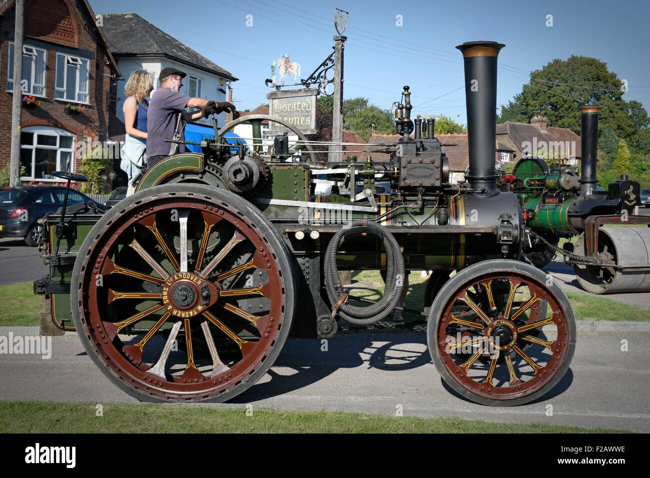 Horsted Keynes West Sussex UK Steam traction engine rally The Crown Inn ...