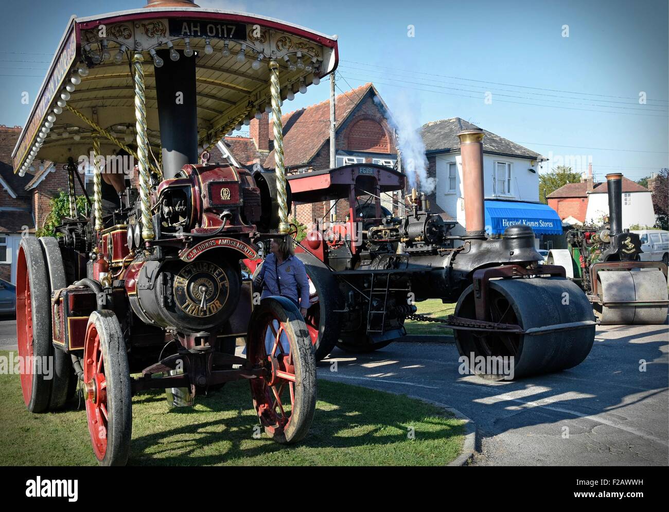 Horsted Keynes West Sussex UK Steam traction engine rally The Crown Inn ...