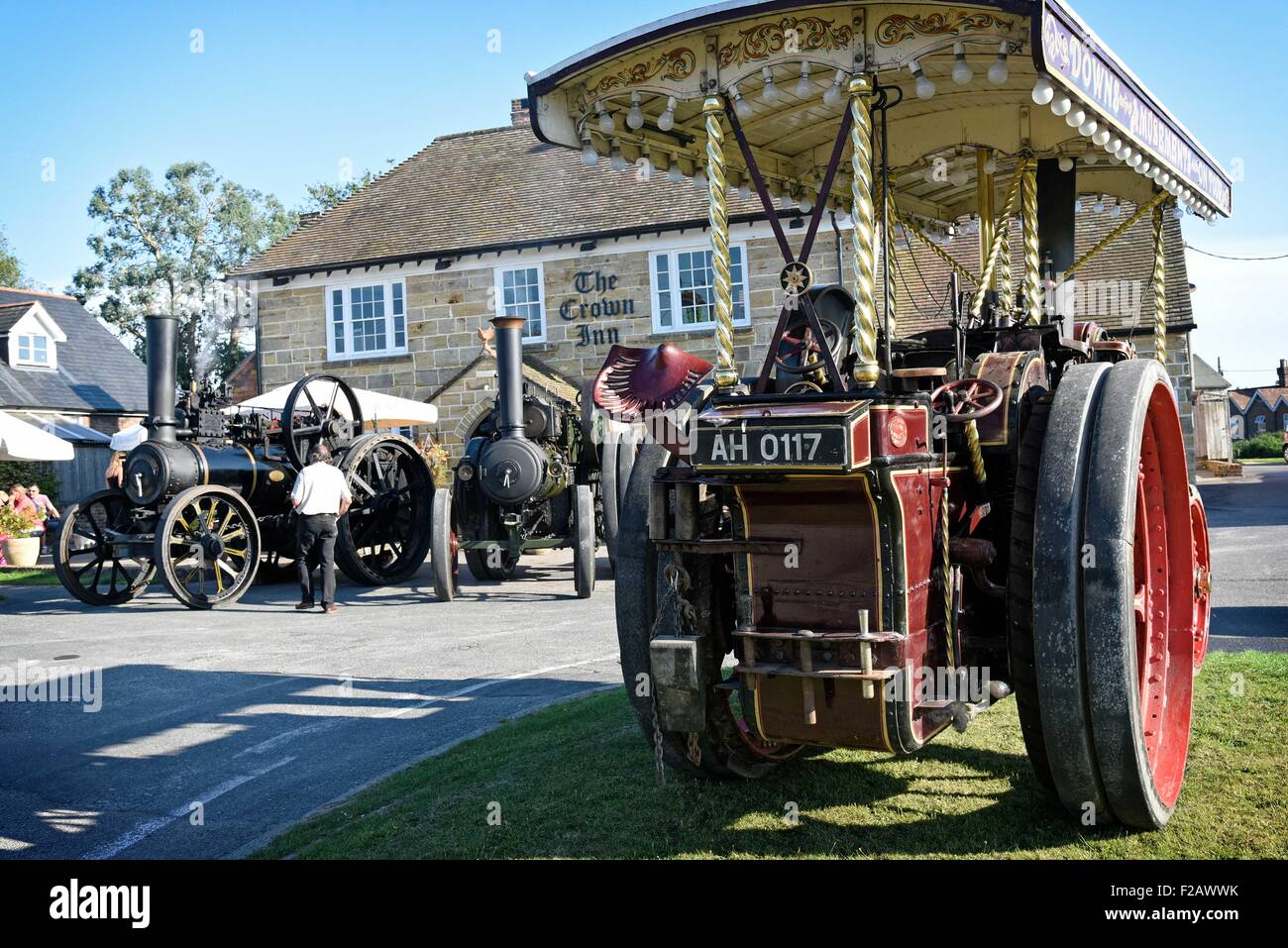 Horsted Keynes West Sussex UK Steam traction engine rally The Crown Inn ...