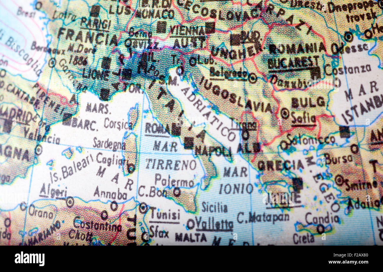 Close up of european map Stock Photo - Alamy
