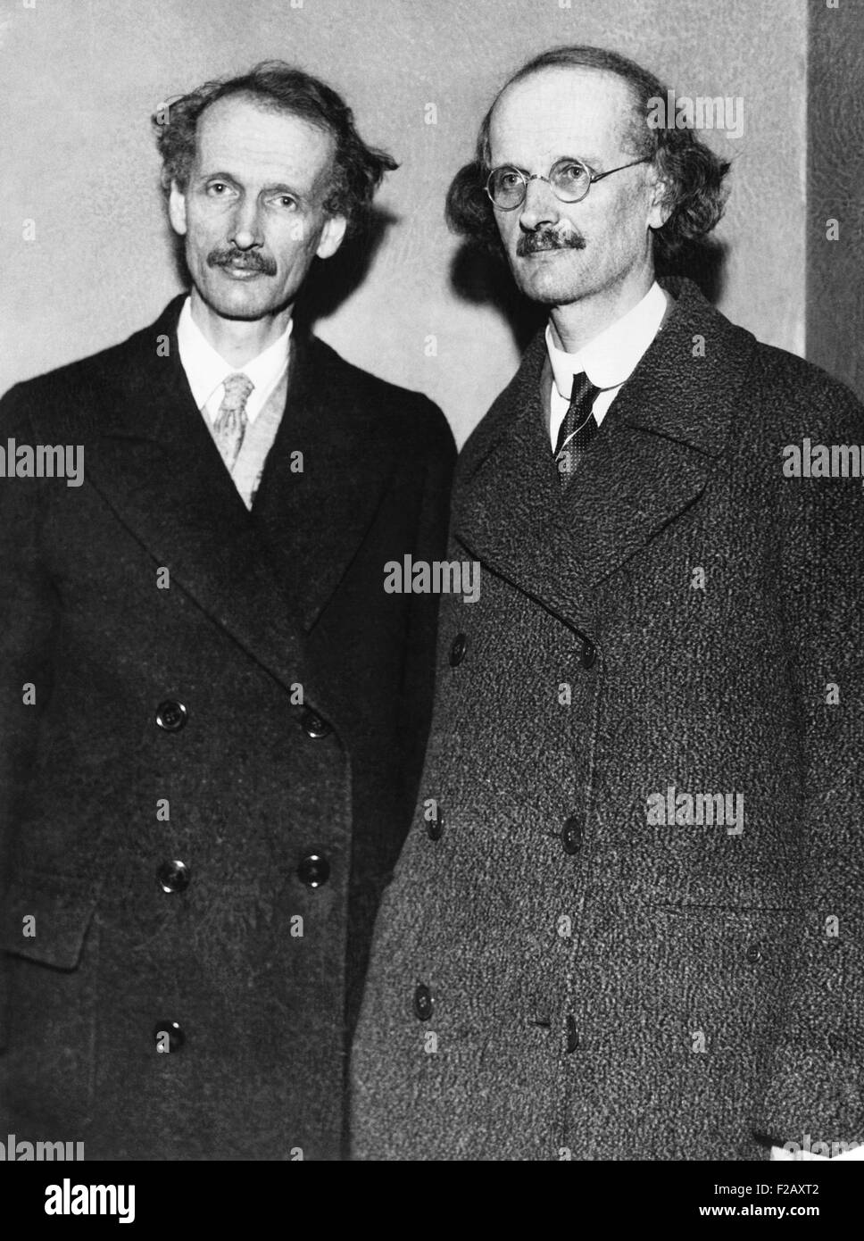 Professors Auguste Piccard and his brother twin Jean. Auguste was the ...