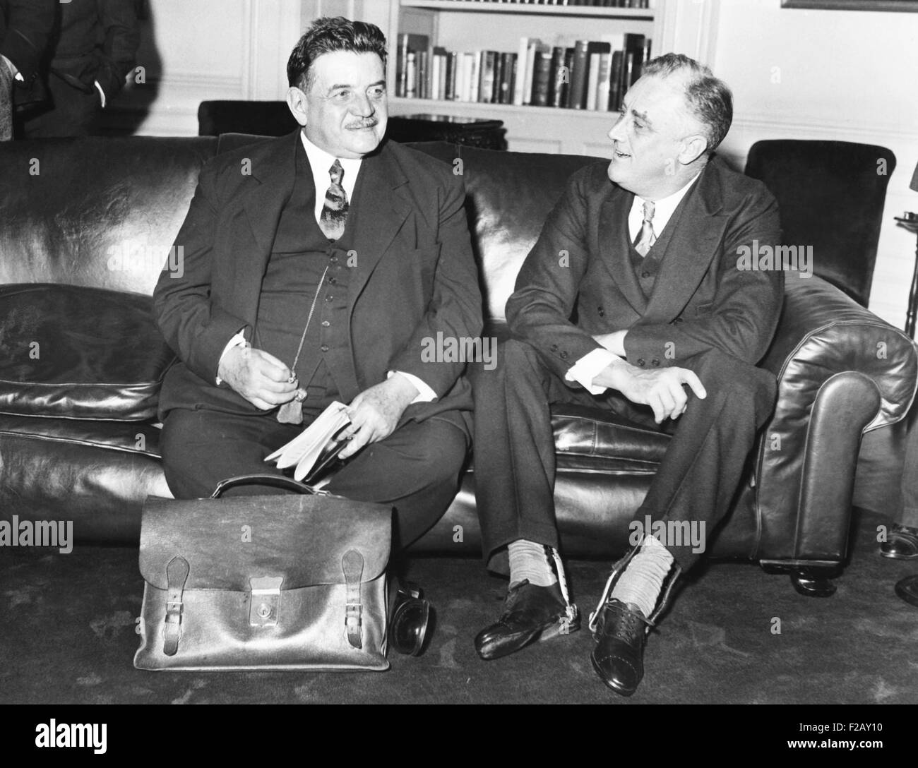 Edouard Herriot ((left), former French Prime Minister with President ...