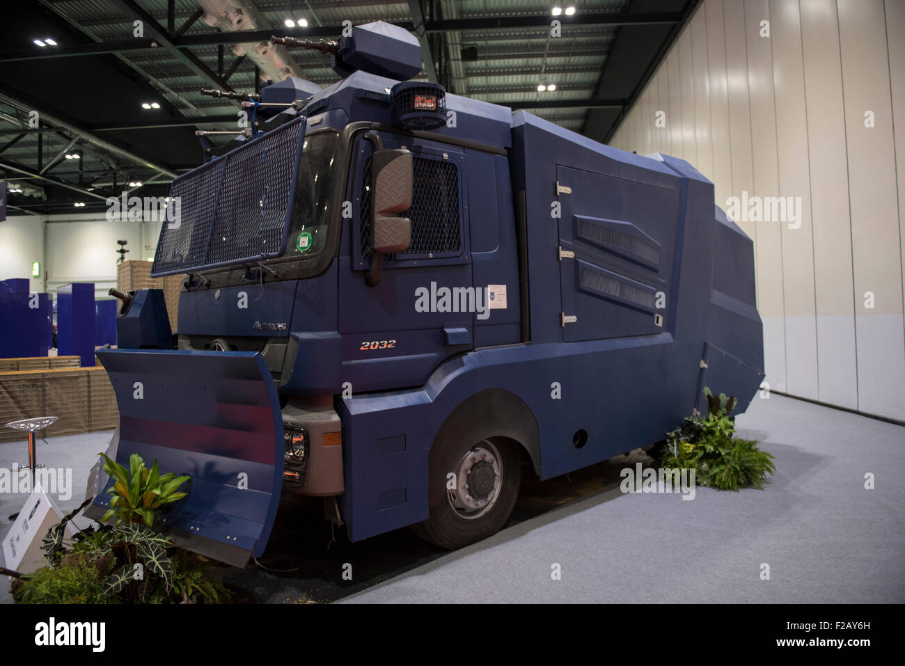 London, UK. 15th September, 2015. A riot control vehicle on display at ...