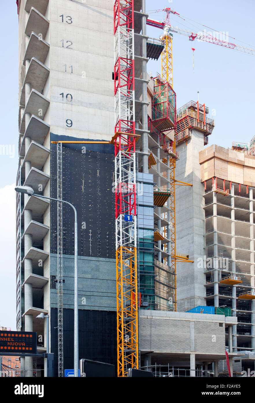 Cranes in a construction site Stock Photo - Alamy