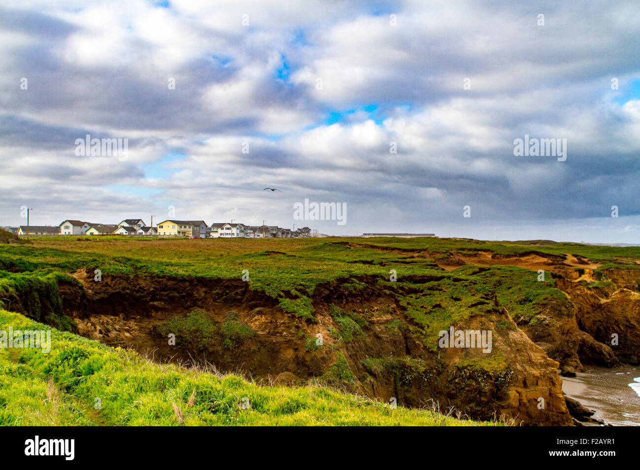 The Town Of Fort Bragg Mendocino County California Along Highway 1 And The North Coast Stock