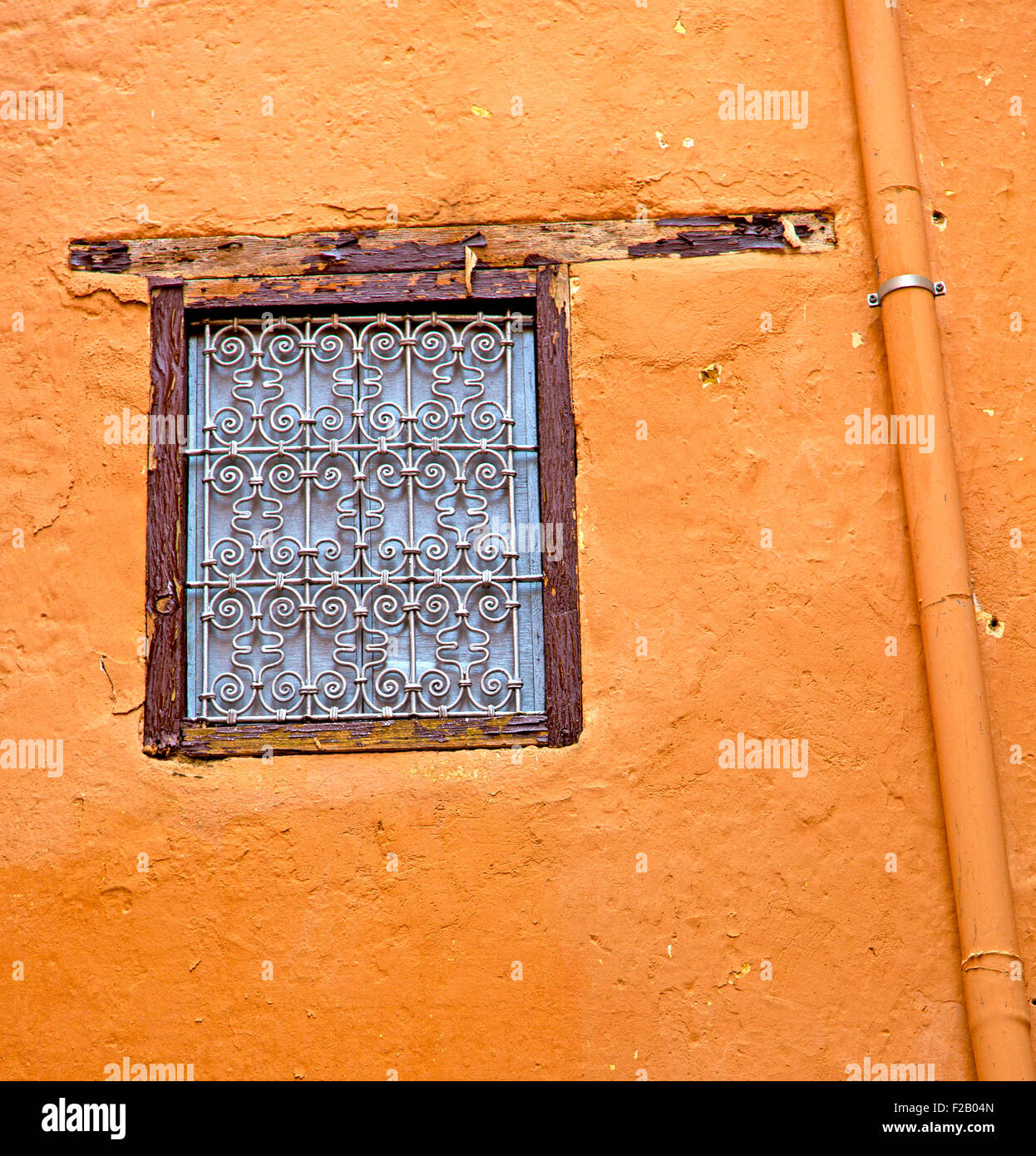 window in morocco africa and old construction wal brick historical ...
