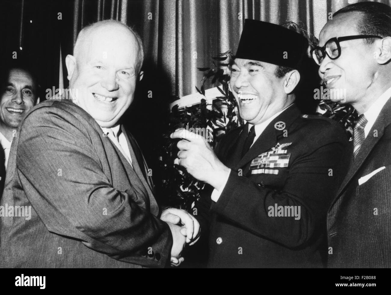Indonesia's neutralist President Sukarno with Soviet Premier Nikita ...