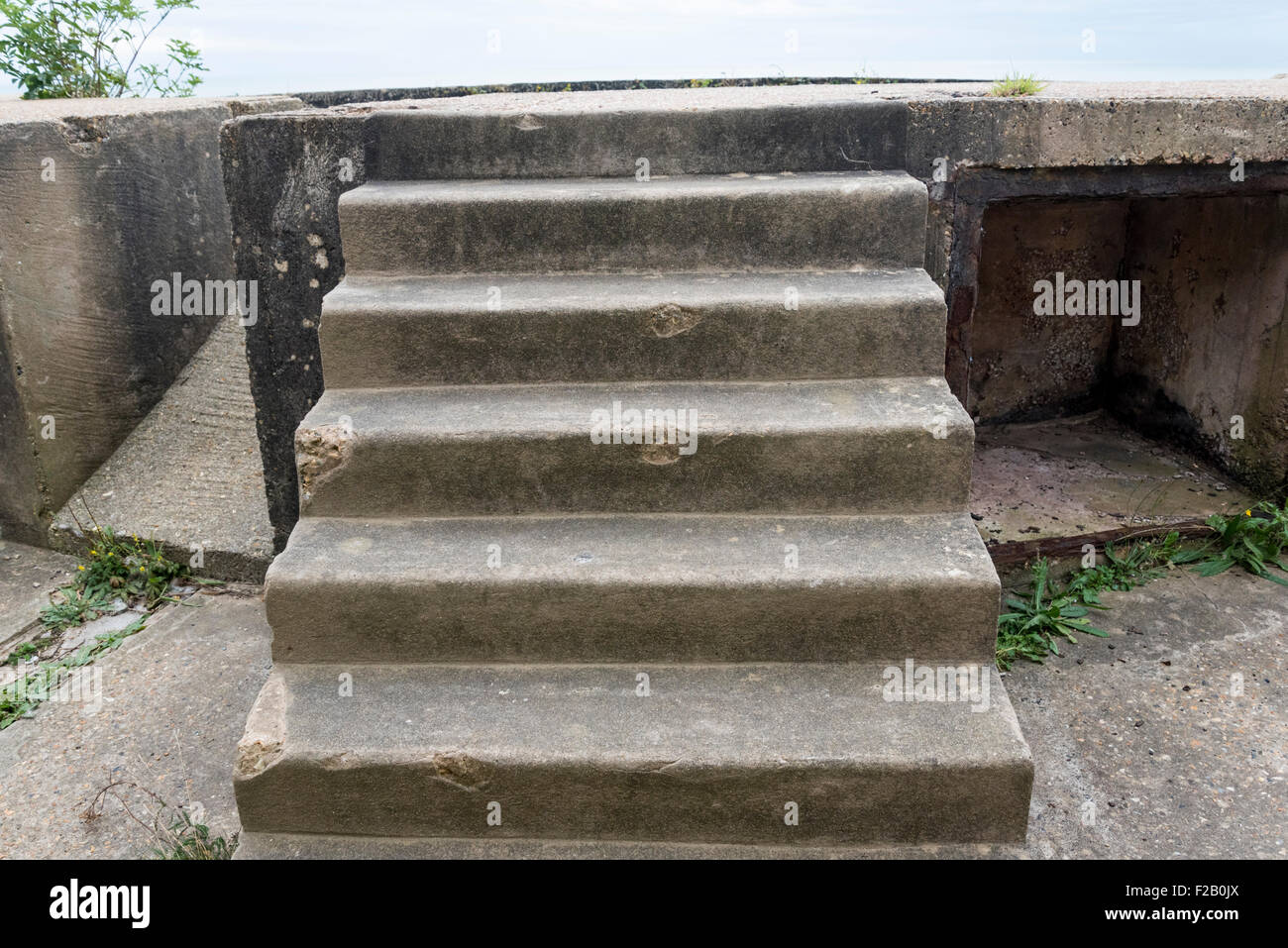 Steps in the eastern gun emplacement of the Emergency Coast battery ...