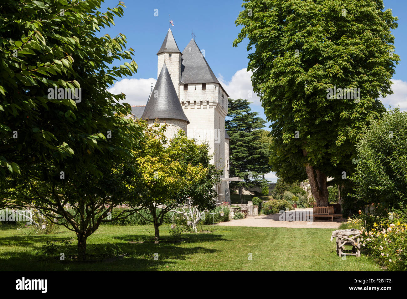 Chateau du Rivau, Southern aspect of the Chateau seen from the orchard ...