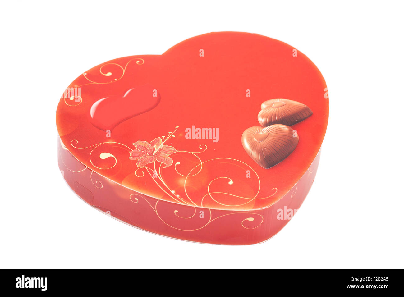 Red Heart Box of Chocolates isolated Stock Photo - Alamy