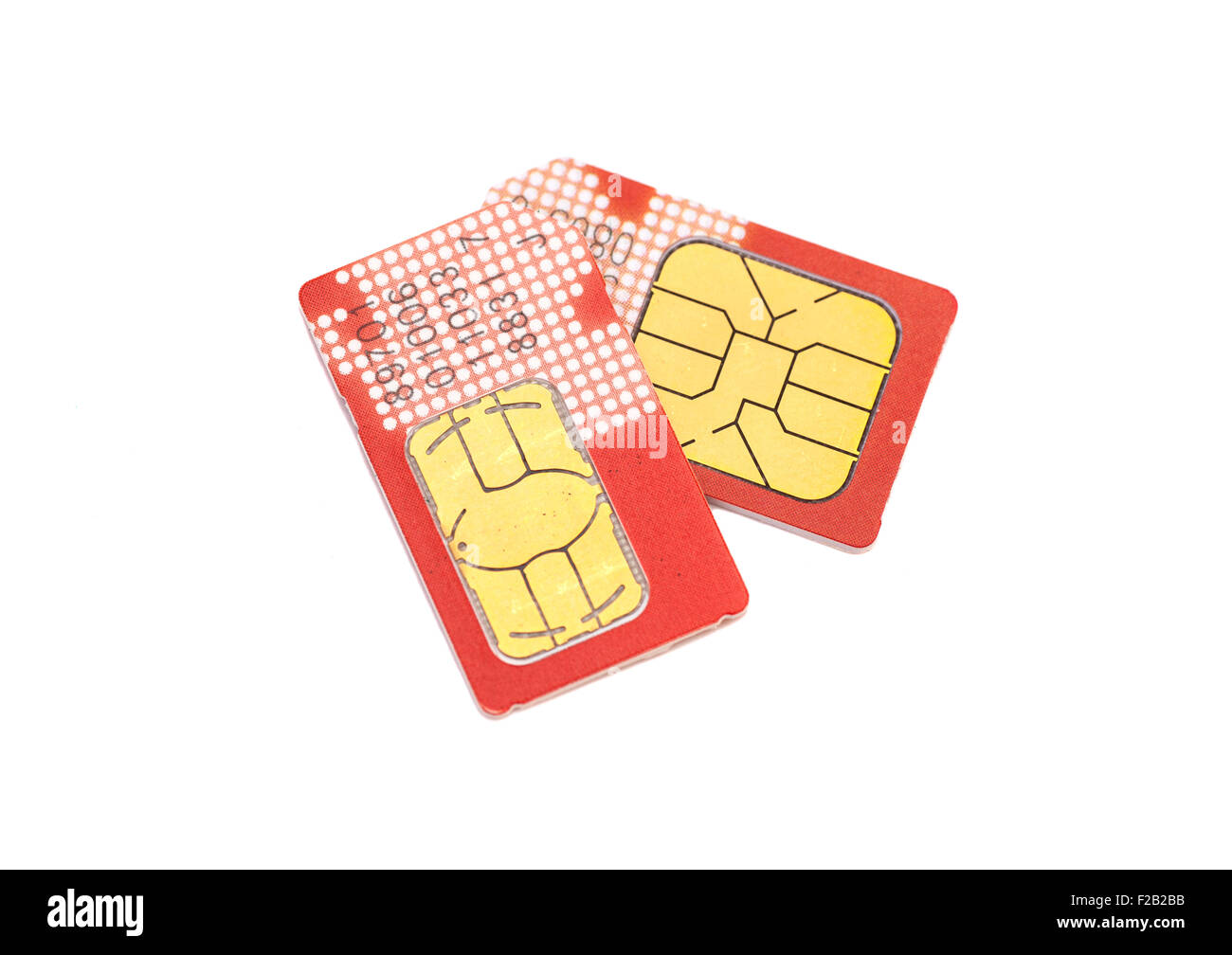 two sim cards isolated on white background Stock Photo - Alamy