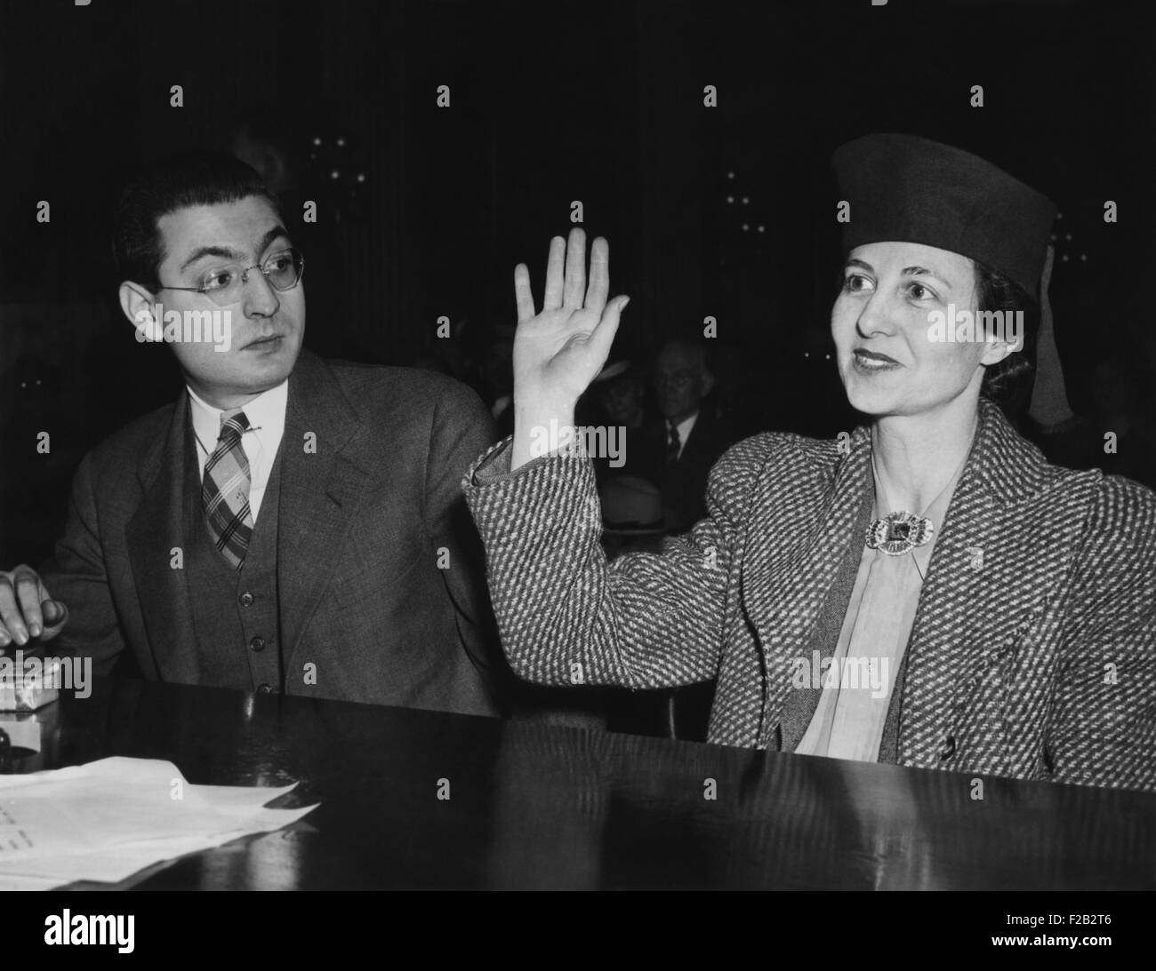 Mrs. Albert Blumberg, the wife of Communist official, before the Dies ...