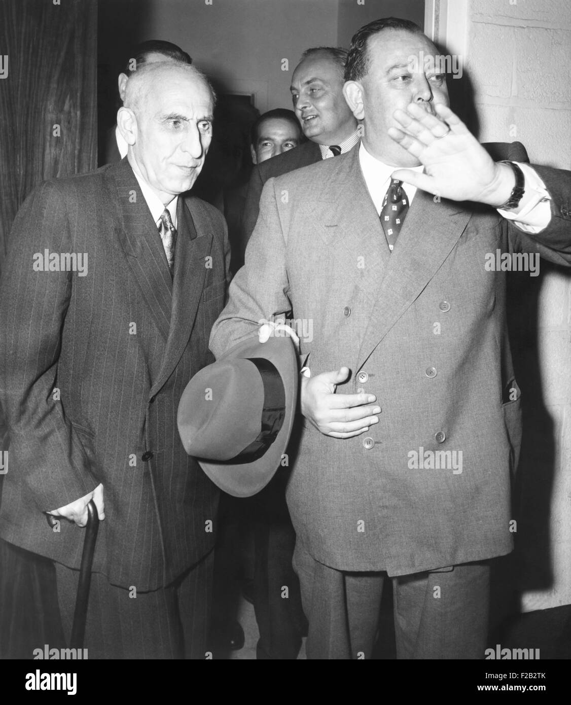 Mohammed Mossadegh (left) the Iranian Premier at the United Nations in ...