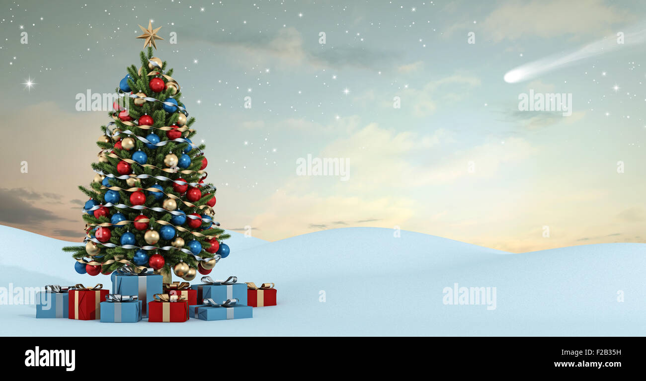 Gold glitter merry christmas landscape hi-res stock photography and ...