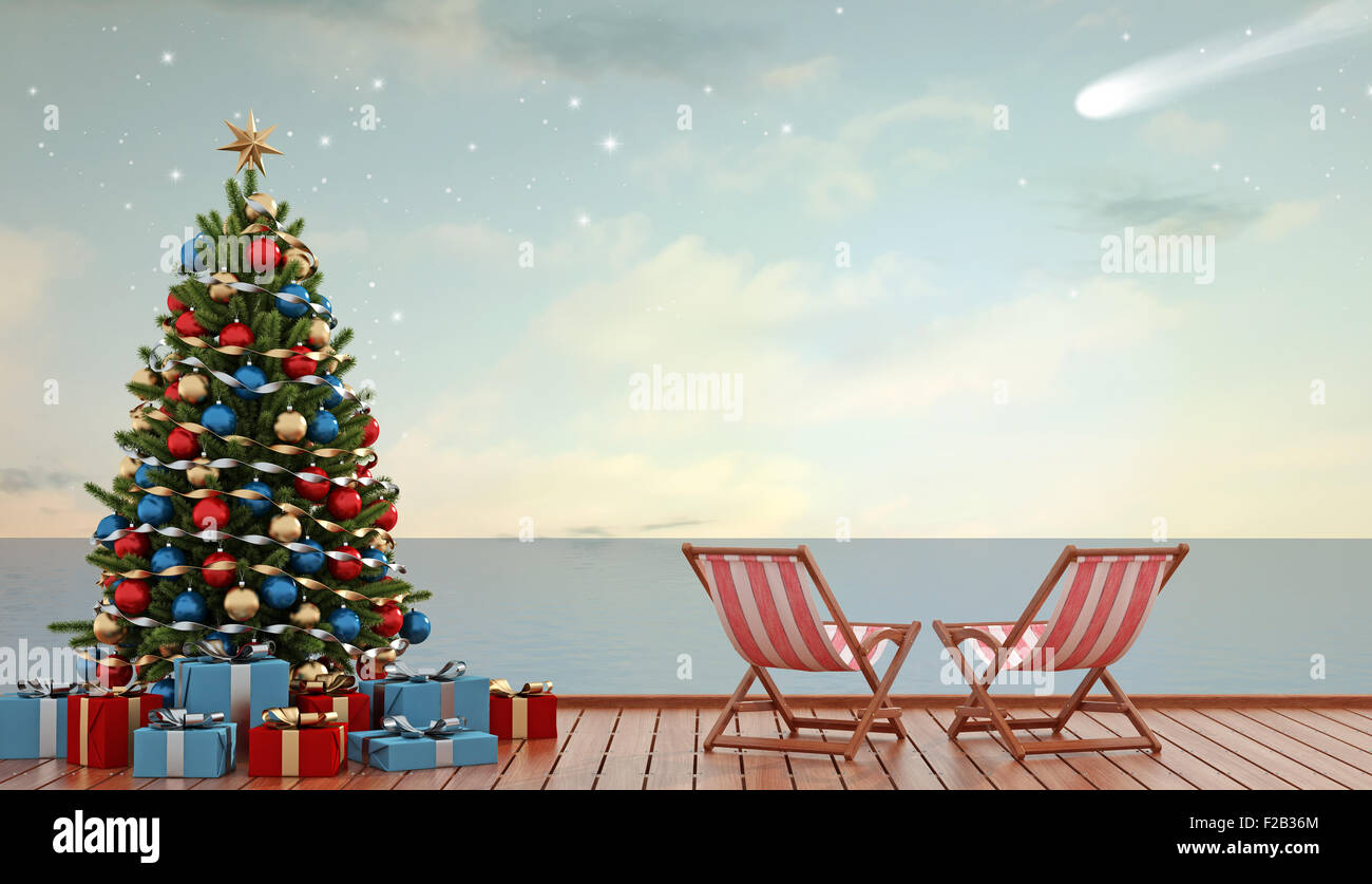 Xmas tree on pier hi-res stock photography and images - Alamy