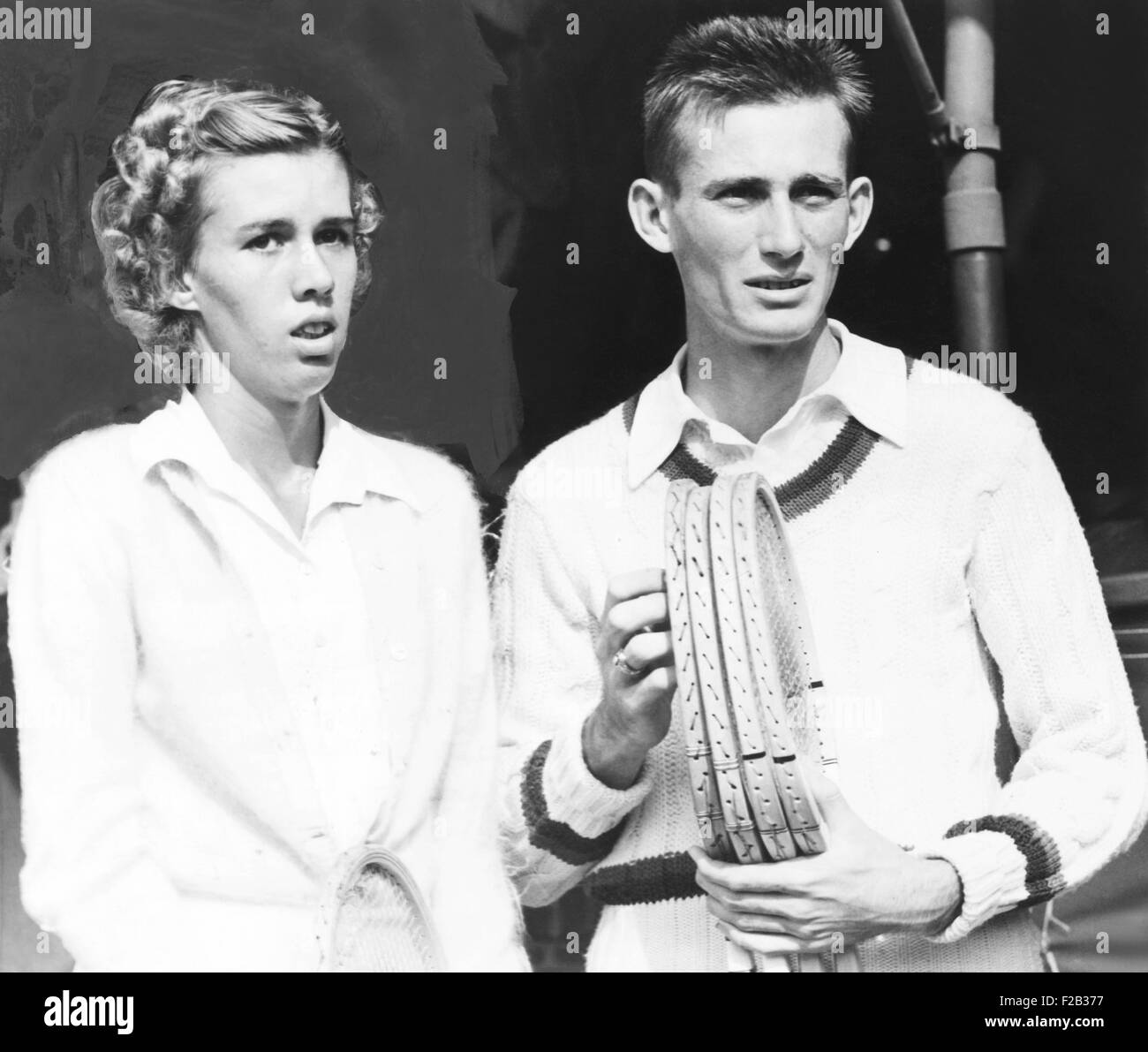 Doris Hart, 16, and her brother Richard at the National Singles Tennis ...