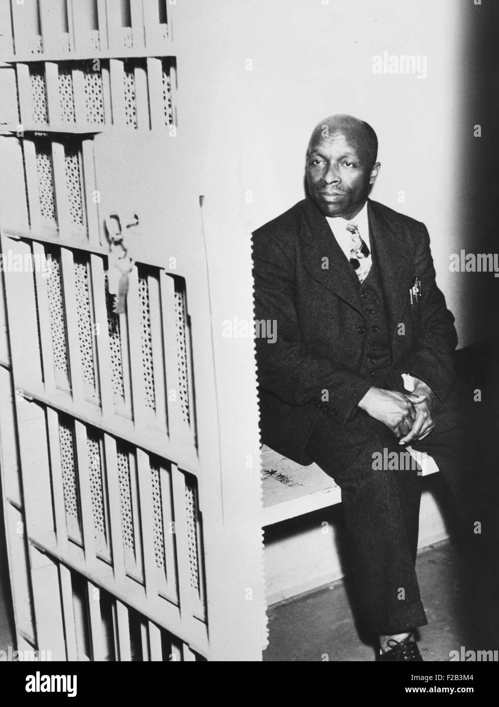 Father Divine sitting in a jail cell, April 21, 1937. Harry Green was ...