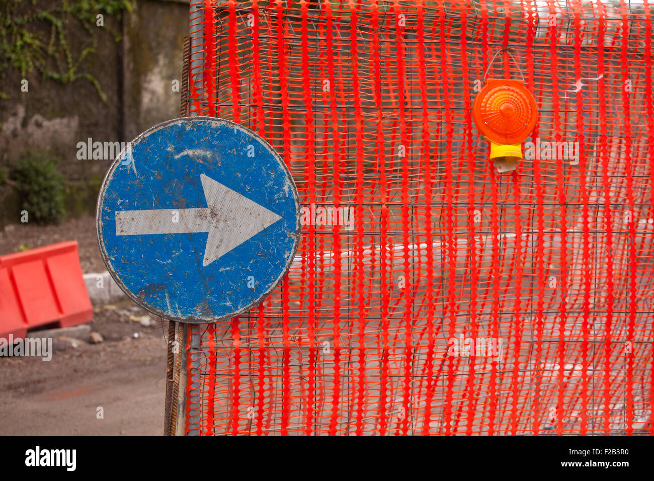 Road signs attention construction site hi-res stock photography and ...