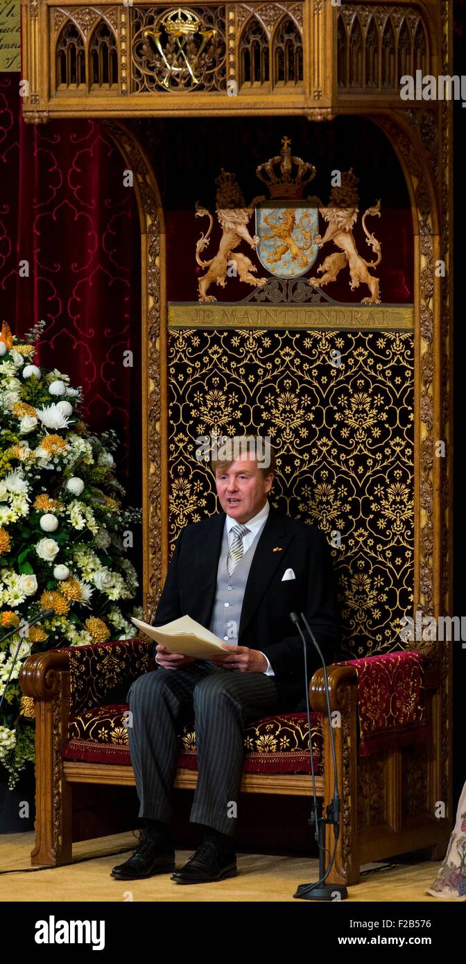 The Hague, The Netherlands. 15th Sep, 2015. King Willem-Alexander and ...
