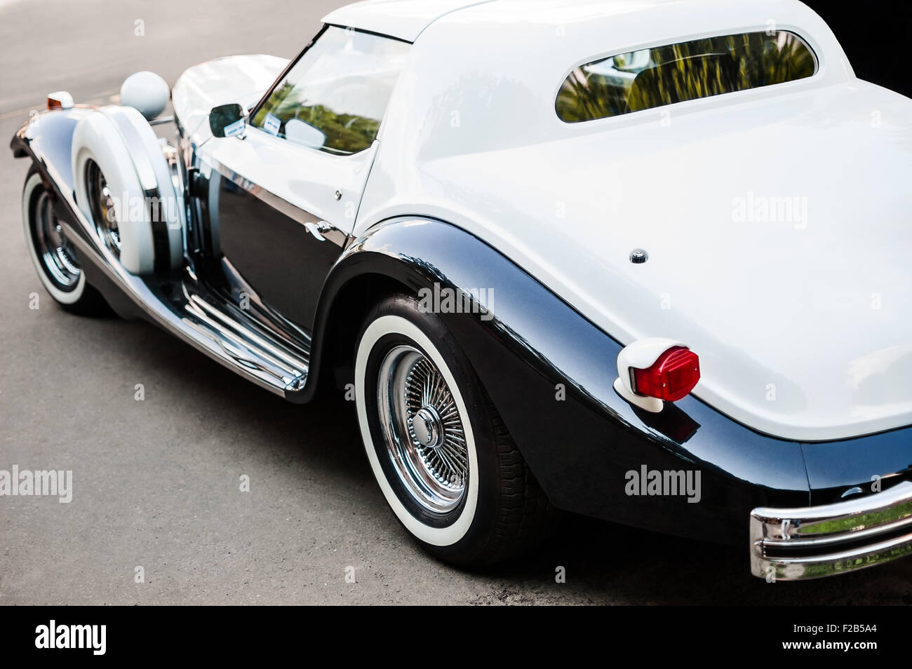Retro car rear view Stock Photo - Alamy