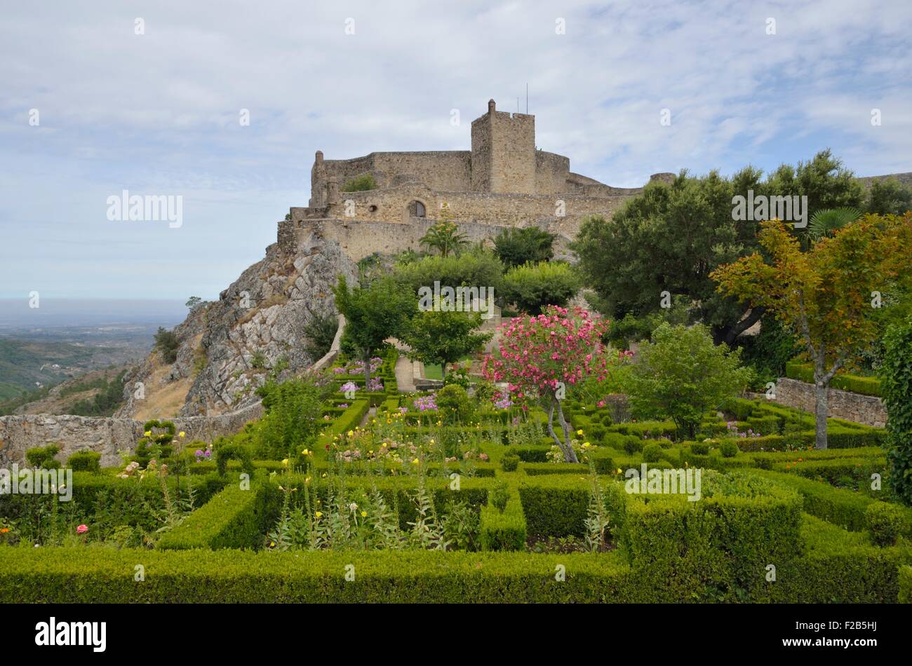 Castle in Marvao, Portugal. The castle is located in a Natural Park ...