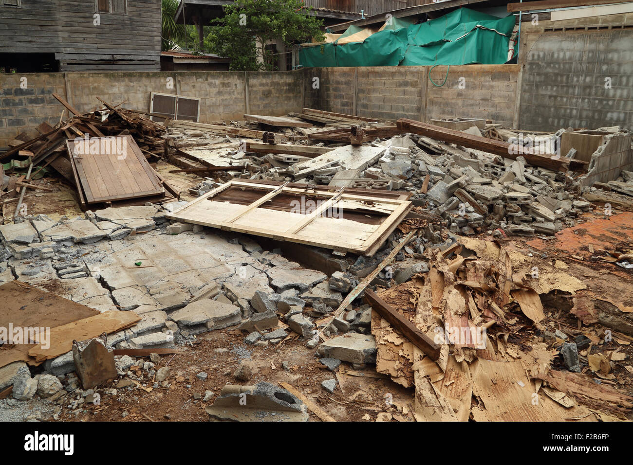 Pile of rubble of a demolished building Stock Photo - Alamy