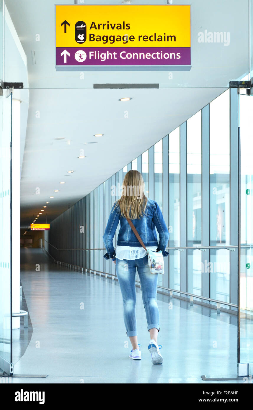 Girl in the airport Stock Photo - Alamy