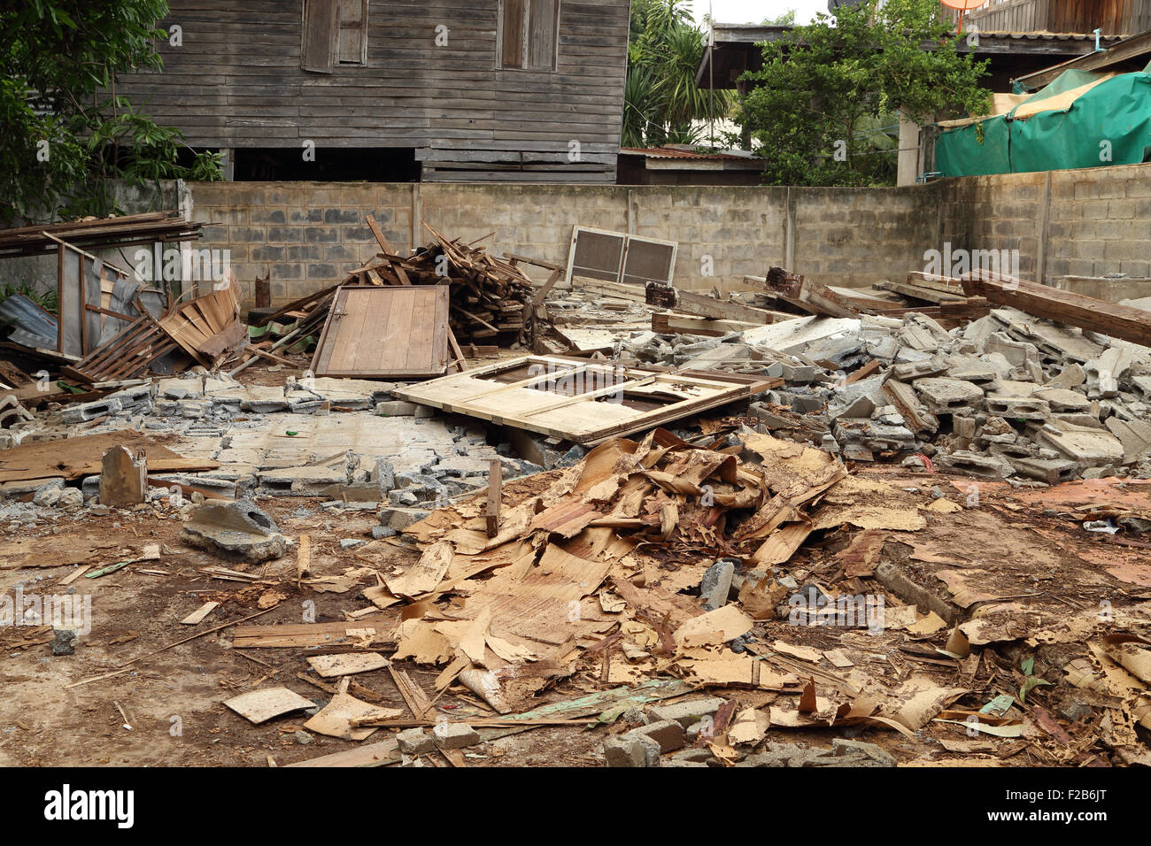 Pile of rubble of a demolished building Stock Photo - Alamy