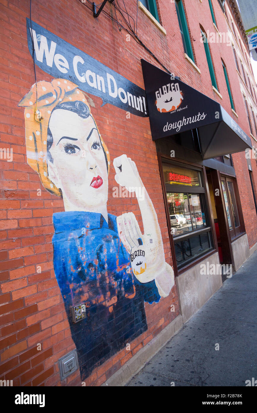 Glazed & Infused doughnut shop and mural in Wicker Park August 2, 2015 ...