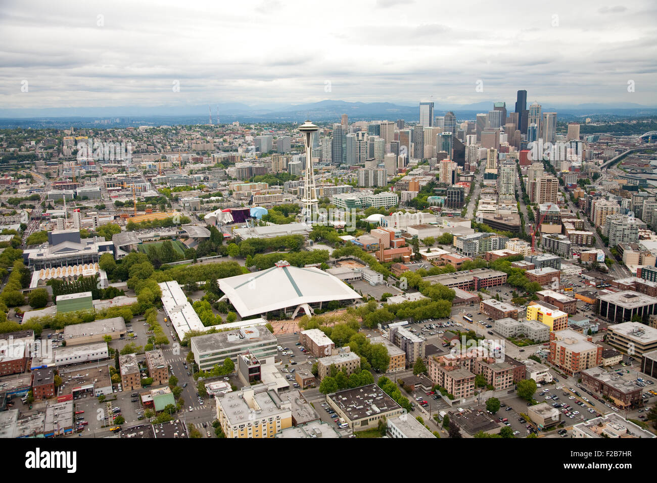 Seattle WA skyline aerial view Stock Photo - Alamy