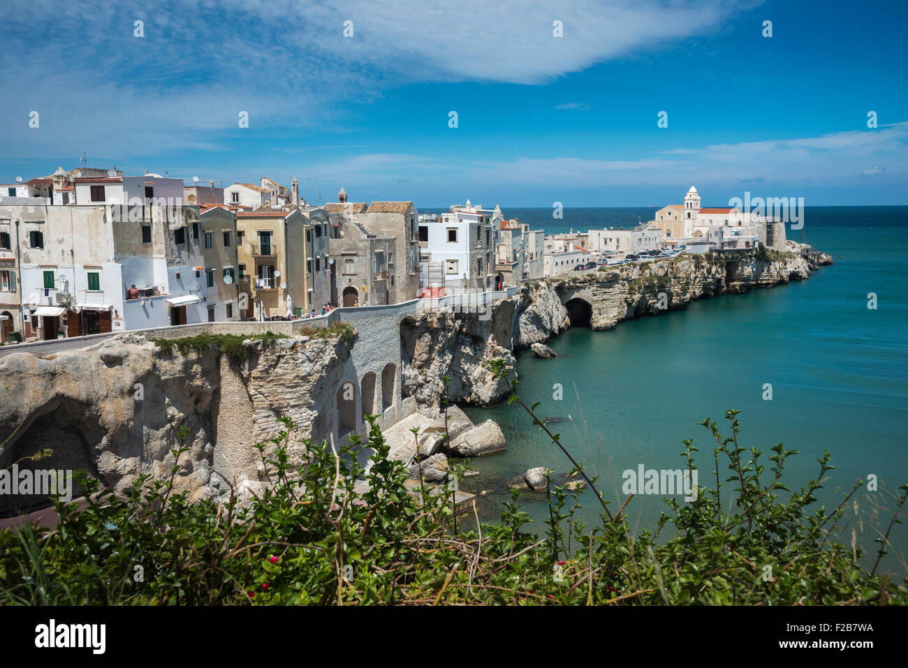 The old town of Vieste on the Gargano Peninsula, Puglia, Southern Italy ...