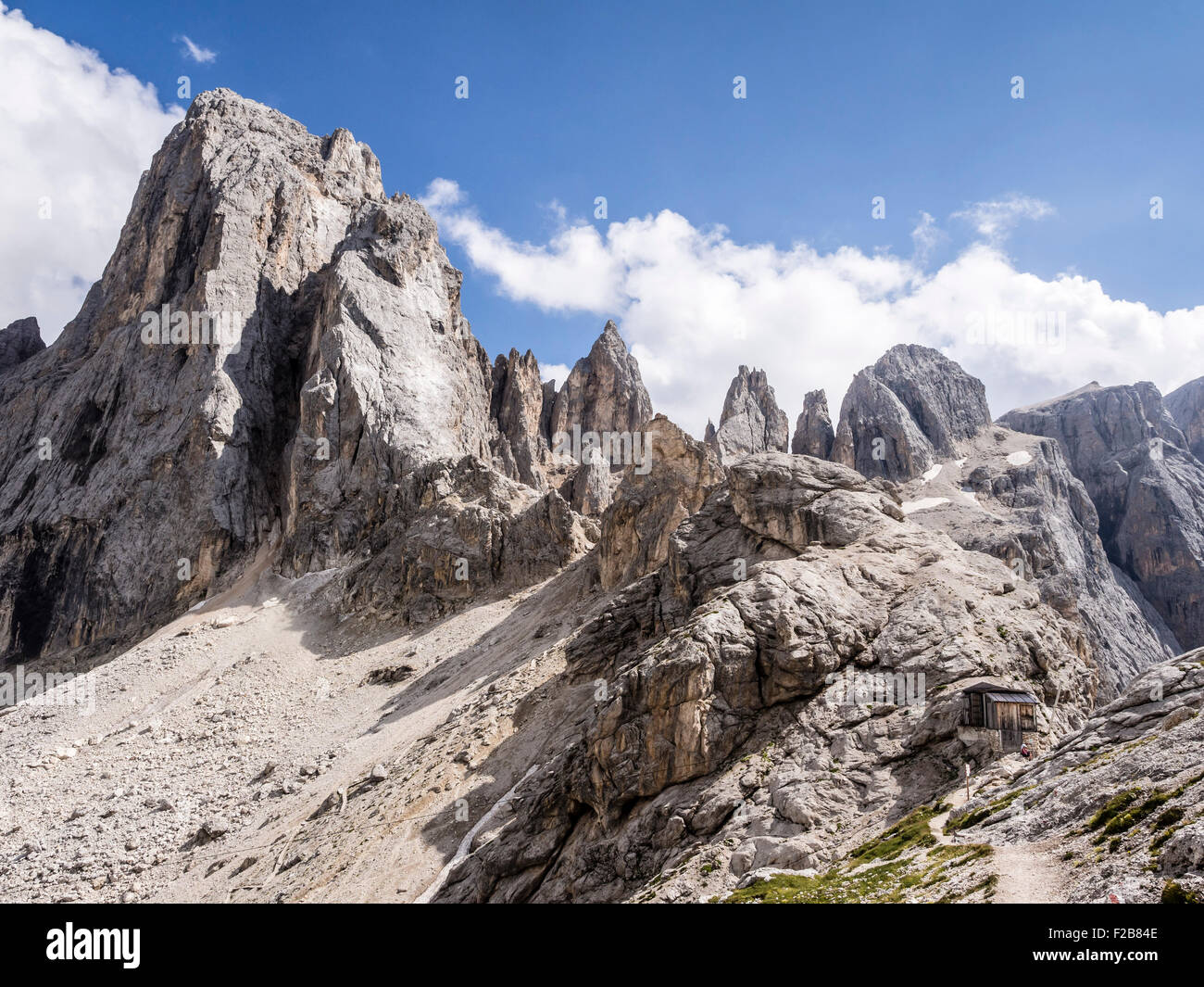 Peaks of the Pale mountan group, near rifugio Mulaz, dolomites, south ...