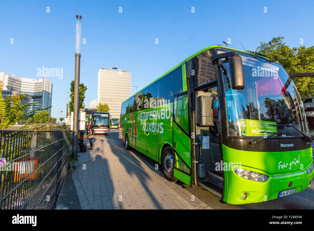 Bus station for long distance bus lines, Essen, Germany Stock Photo - Alamy