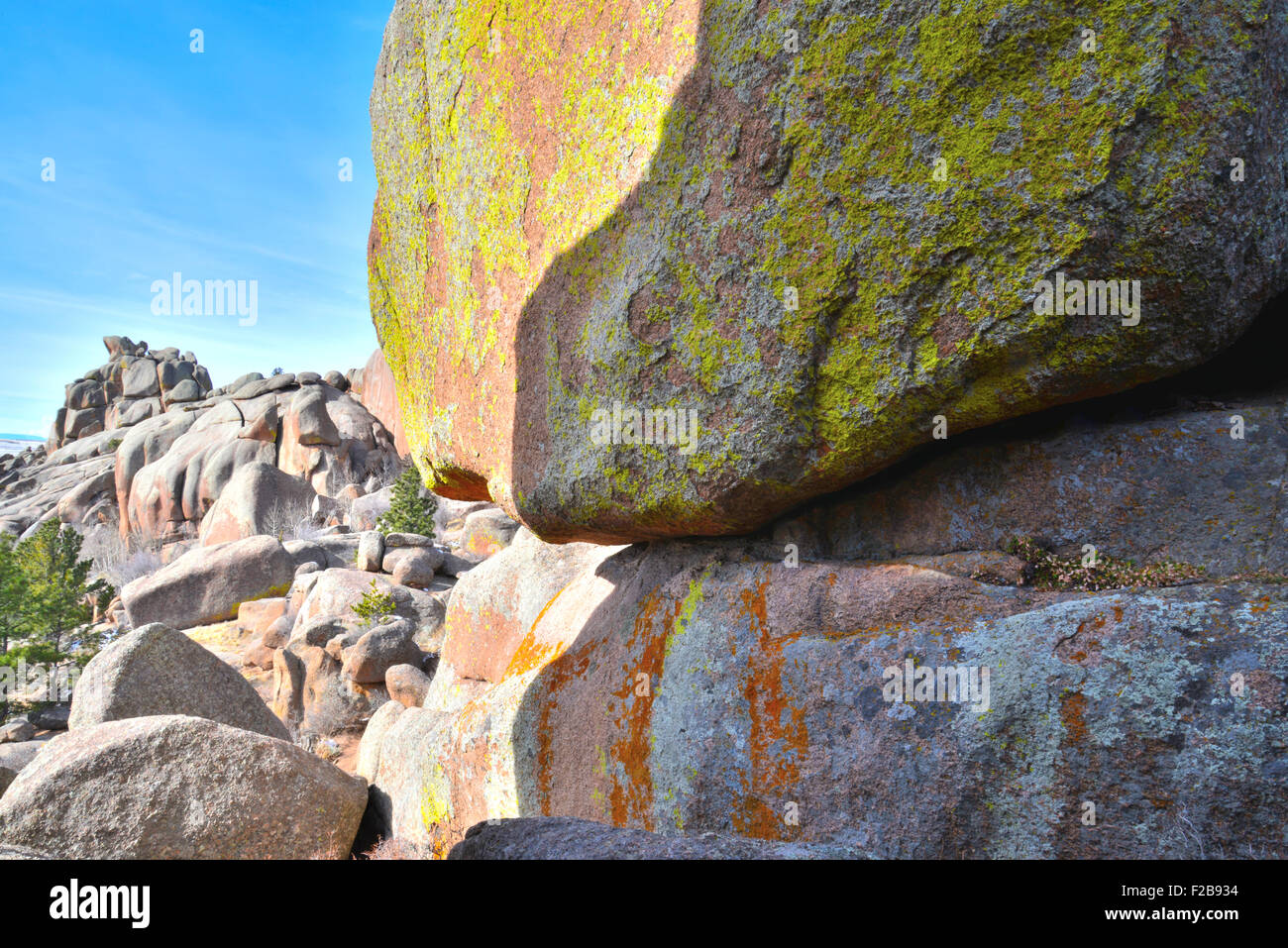 Granite rocks covered lichens near hi-res stock photography and images ...