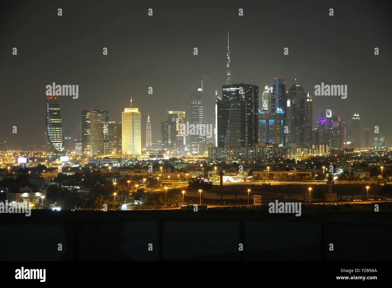 View by night of Dubai, United Arab Emirates Stock Photo - Alamy