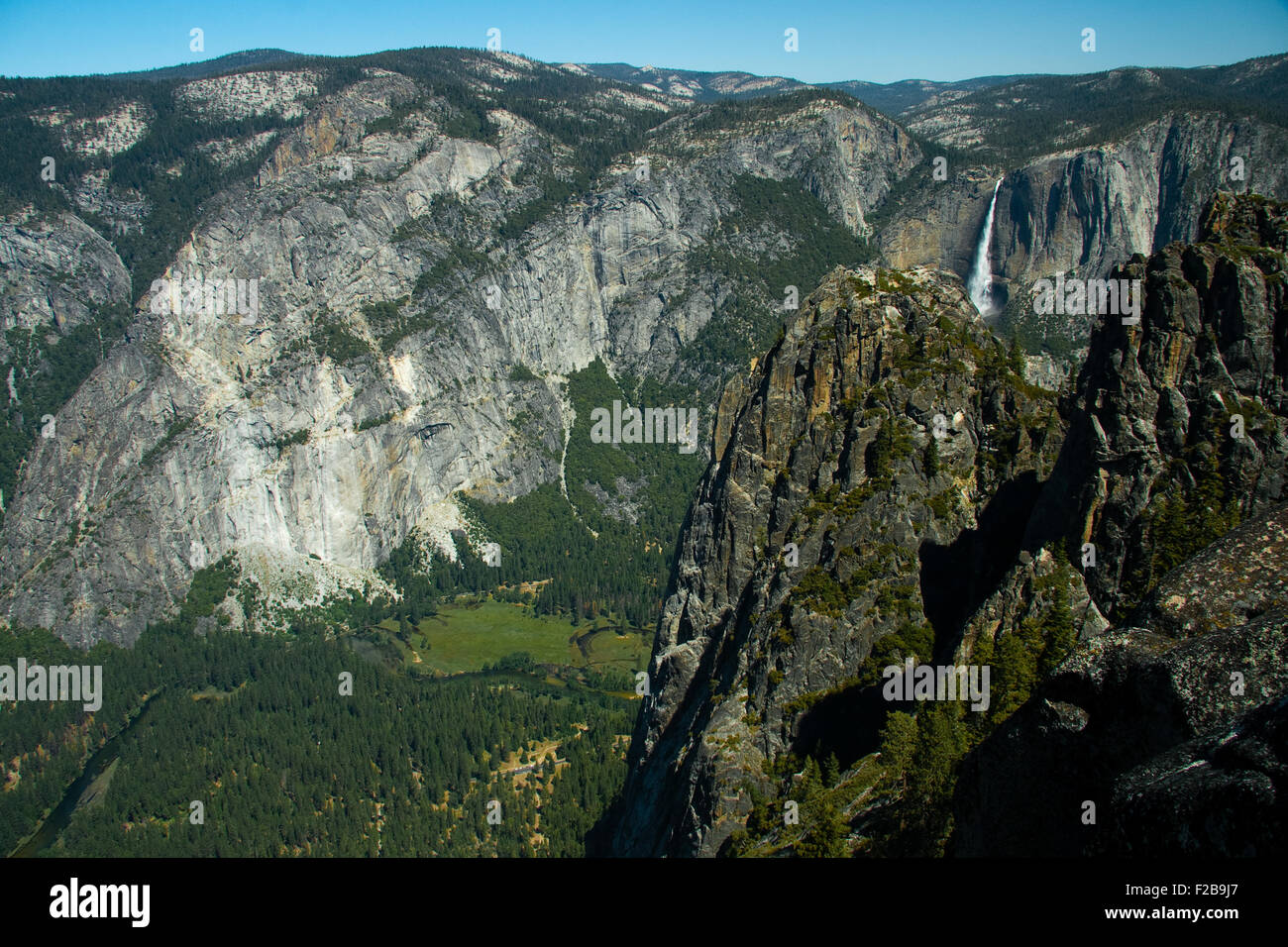 Rock formations in a valley, Taft Point, Yosemite Valley, Yosemite ...