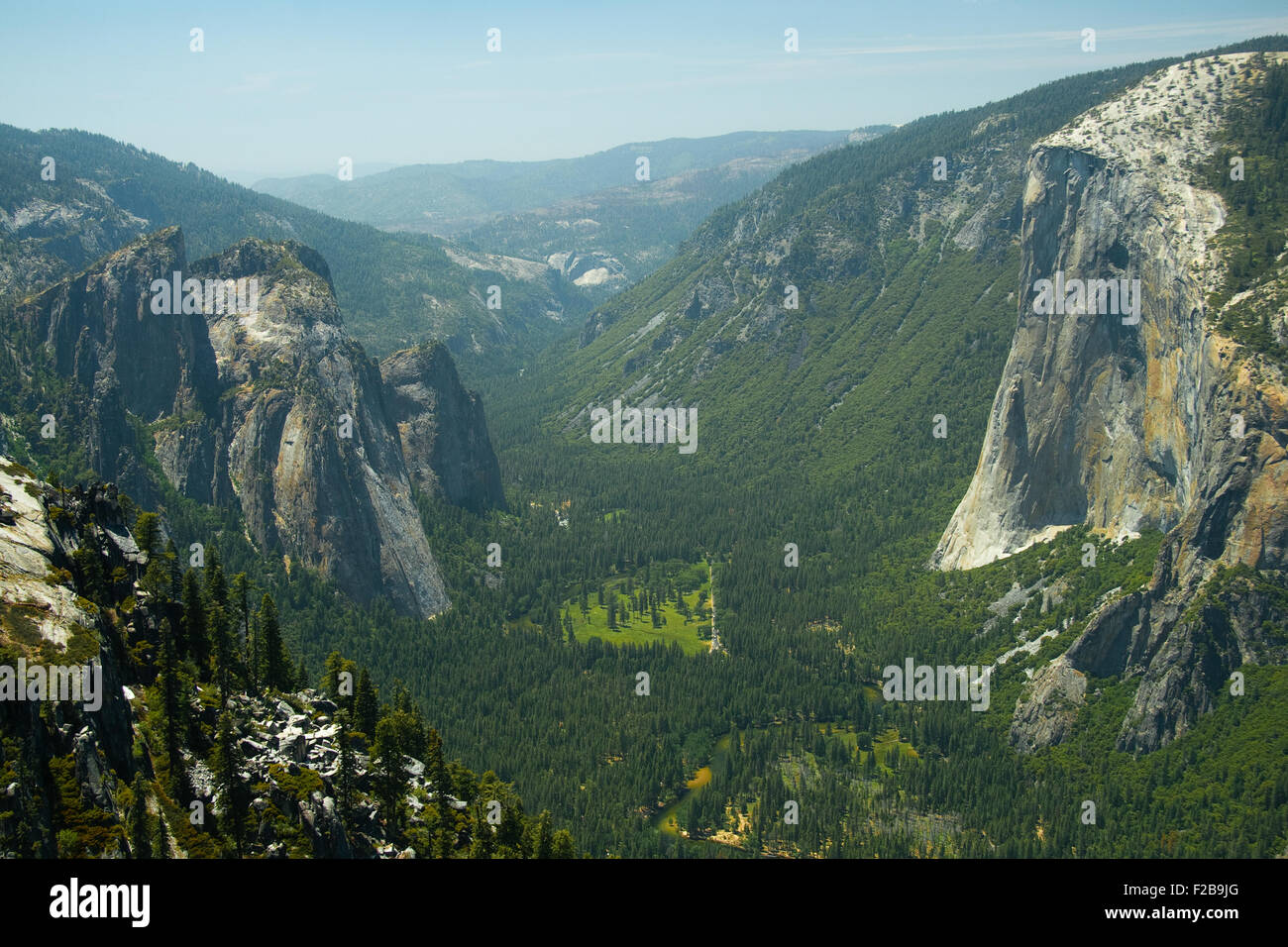 Rock formations in a valley, Sentinel Dome, Yosemite Valley, Yosemite ...