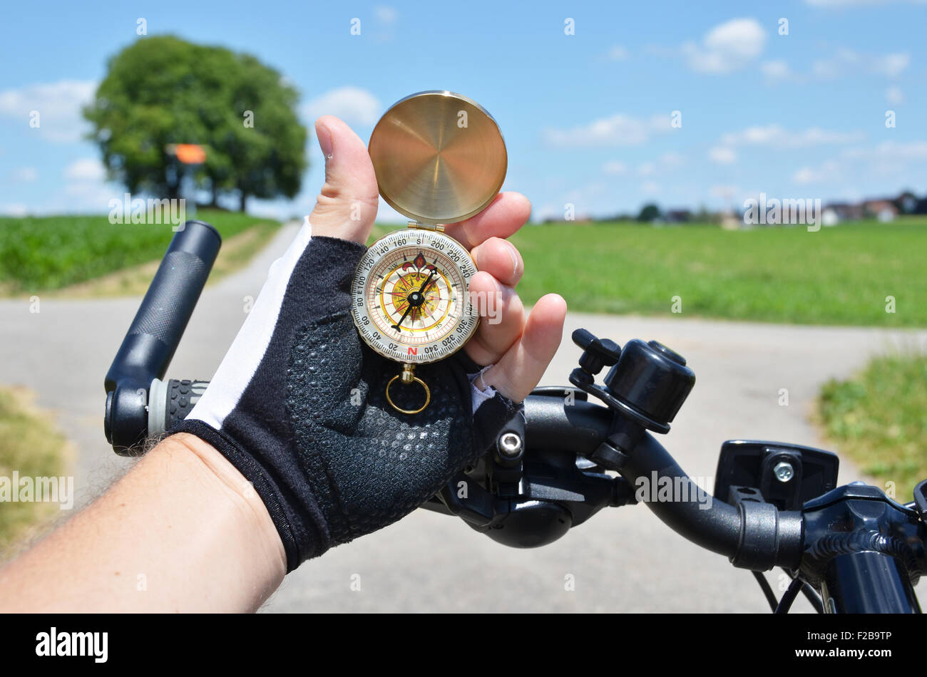 Compass in the hand Stock Photo - Alamy