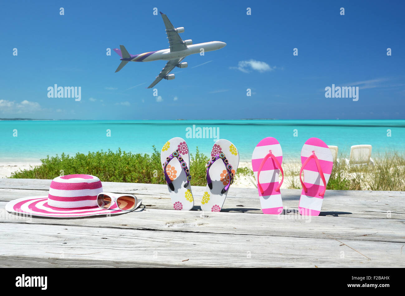 Beach scene. Exuma, Bahamas Stock Photo - Alamy