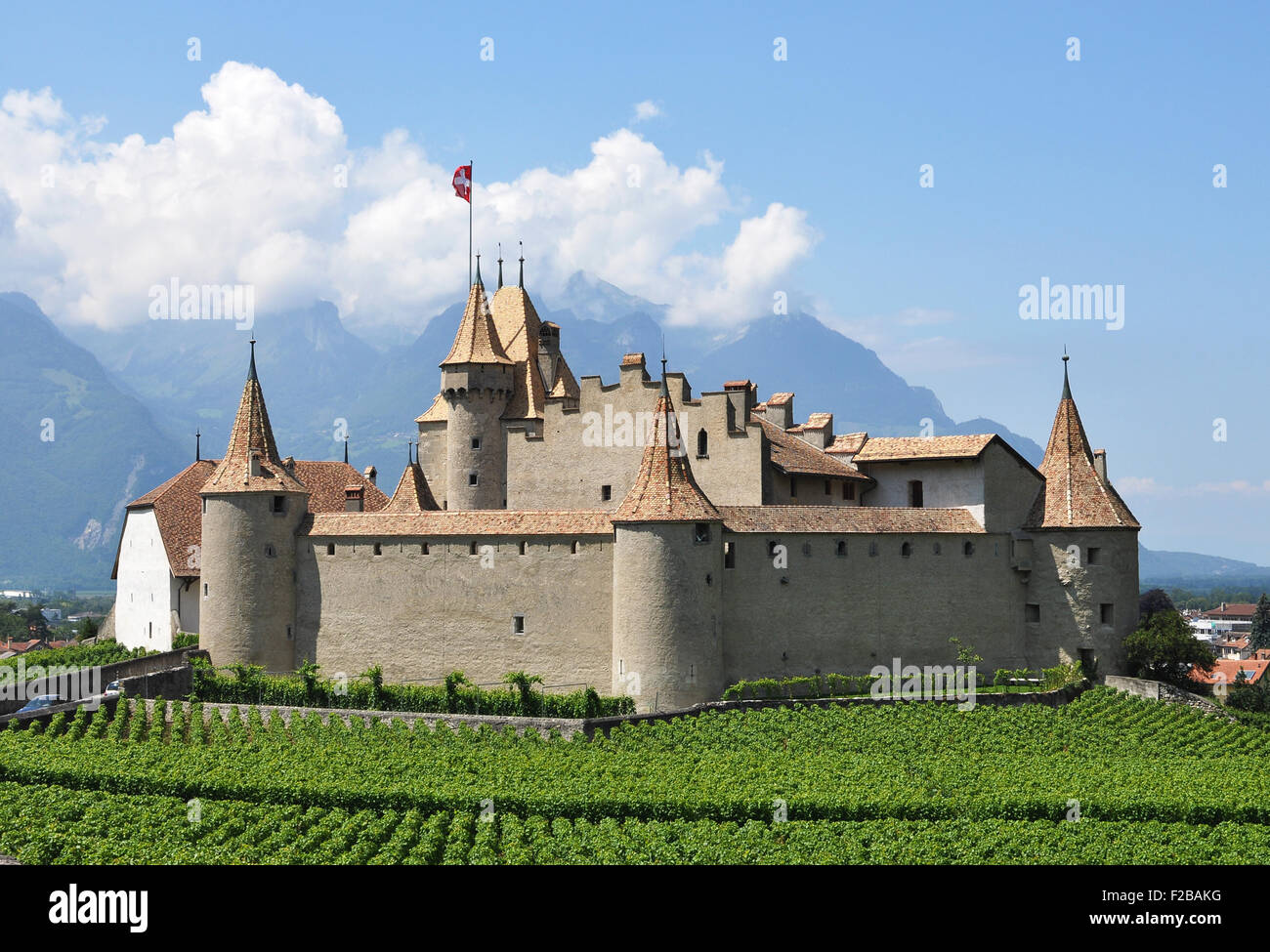 Famous castle Chateau d'Aigle in canton Vaud, Switzerland Stock Photo ...