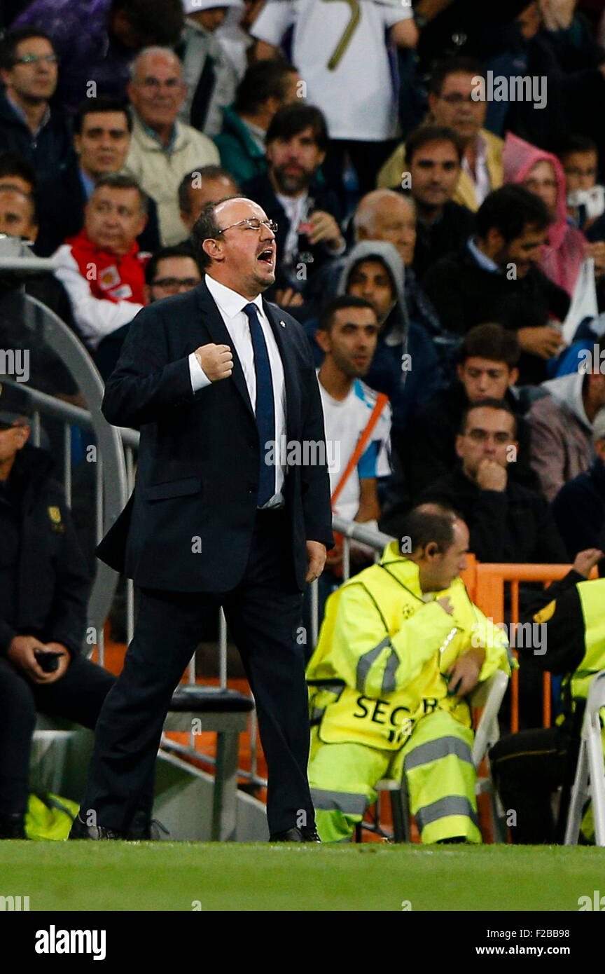 Madrid, Spain. 15th Sep, 2015. Rafa Benitez Coach of Real Madrid during ...