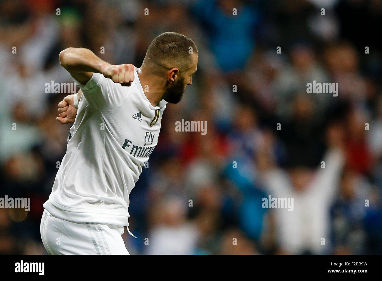Madrid, Spain. 15th Sep, 2015. Real Madrid's Karim Benzema celebrates ...