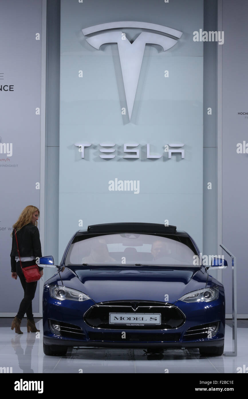 TESLA Model S at the 66th International Motor Show IAA 2015 ...