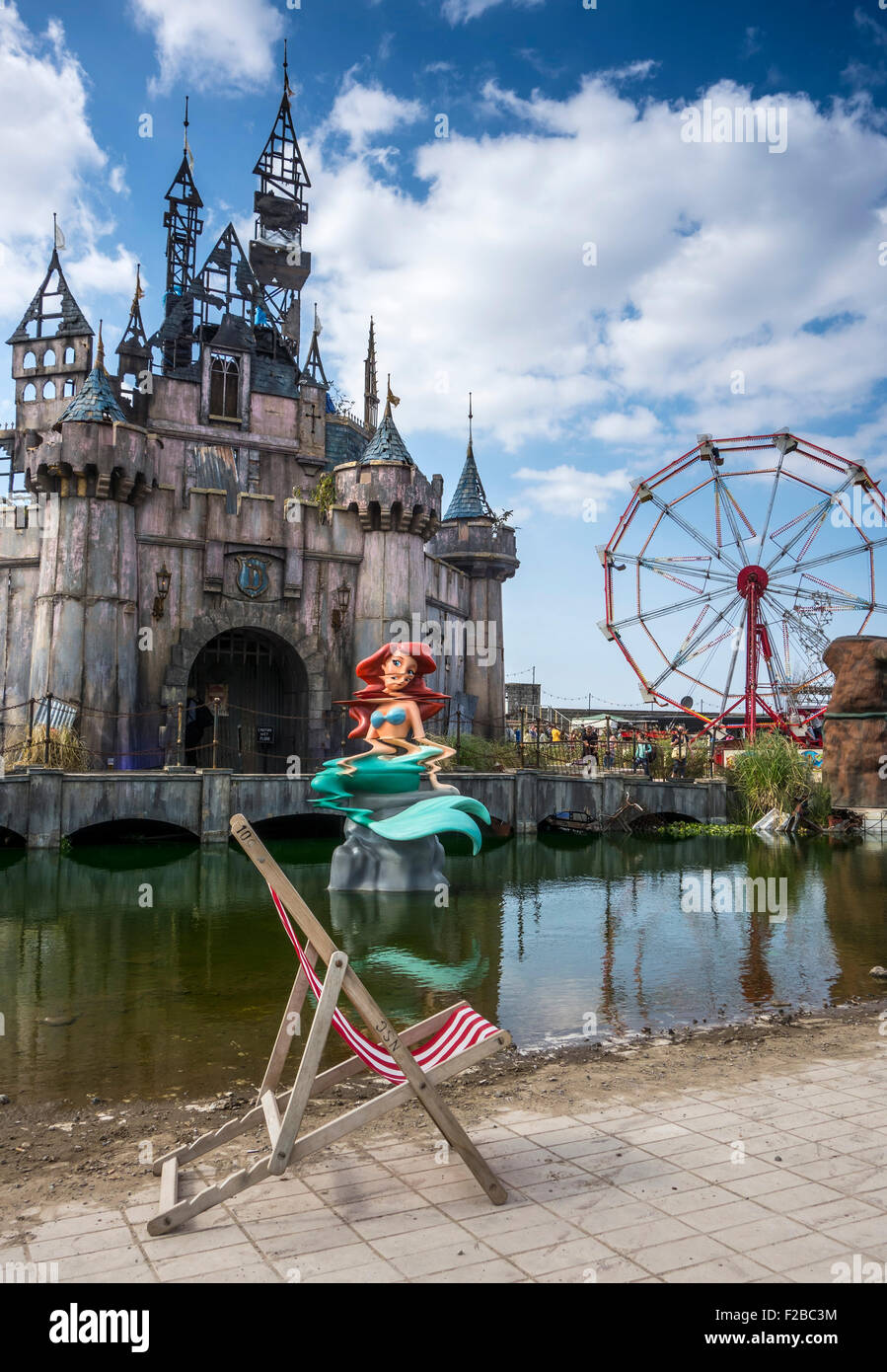 Banksy´s Dismaland Bemusement Park on the seafront in Weston-Super-Mare ...