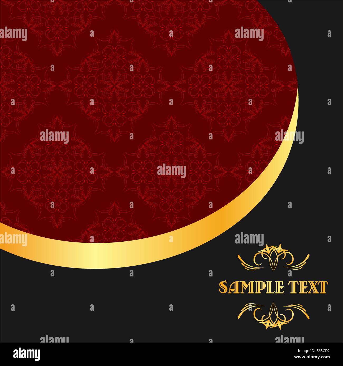 Illustration the black gold red invitation frame for elegant des Stock ...