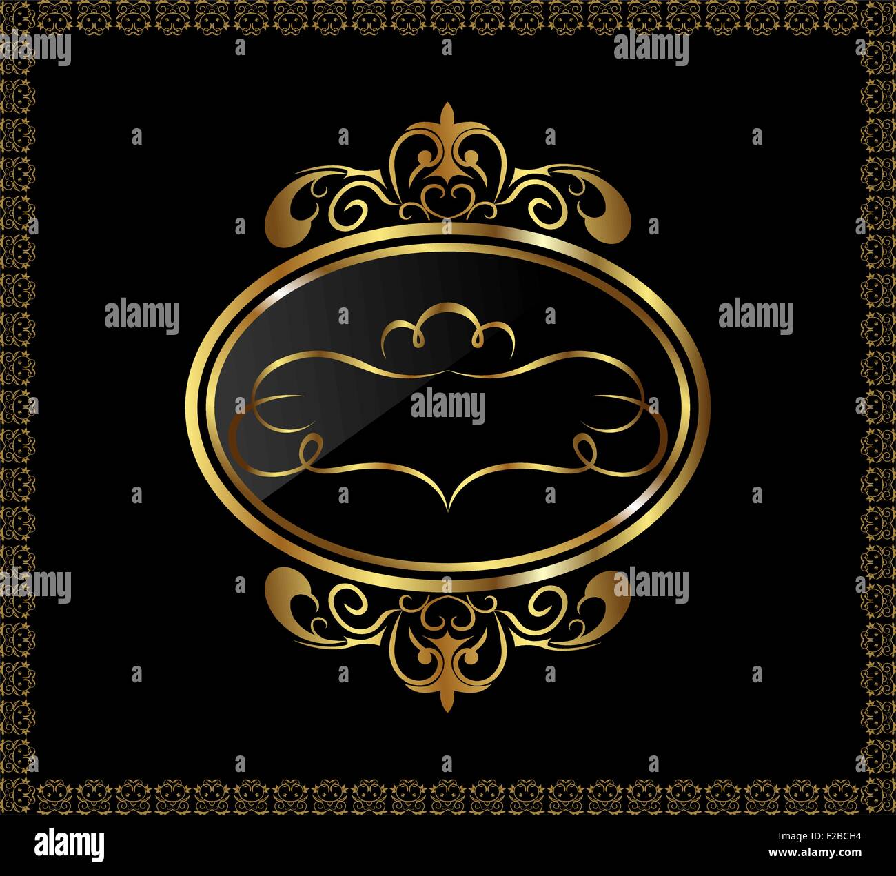 luxury gold ornament with emblem Stock Vector Image & Art - Alamy