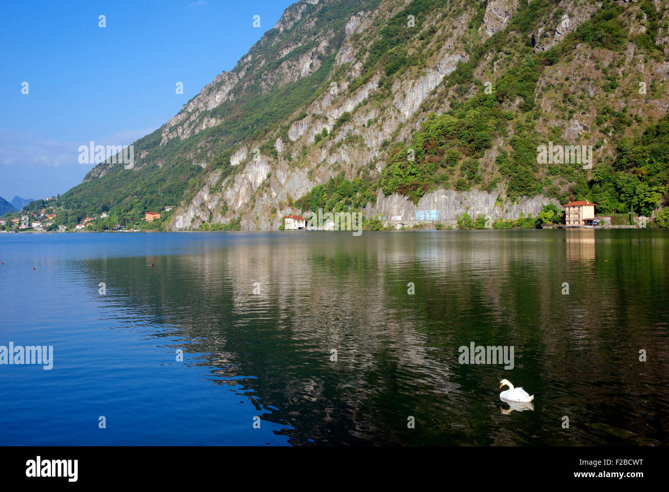 Lake Lugarno Porlezza Lombardy Italy Stock Photo - Alamy