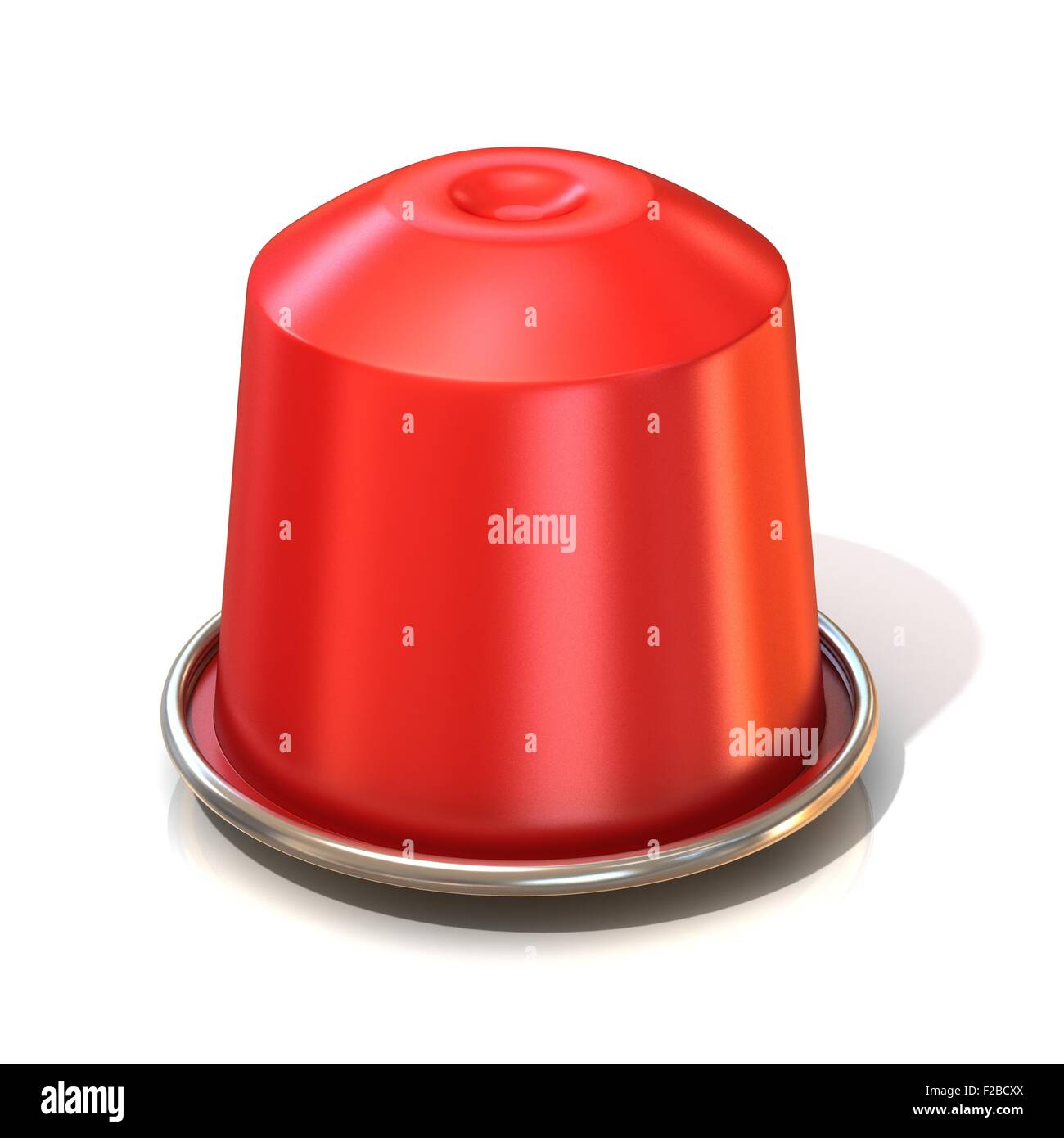 Red coffee capsule. 3D render, isolated on white background. Front view ...