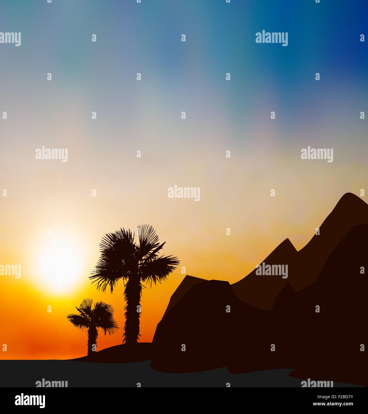 Backlight evening sun Stock Vector Images - Alamy