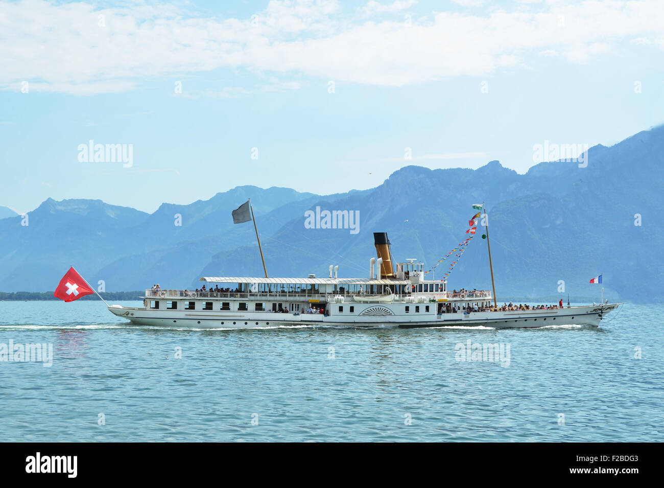 Cruiser ship. Geneva lake, Switzerland Stock Photo - Alamy
